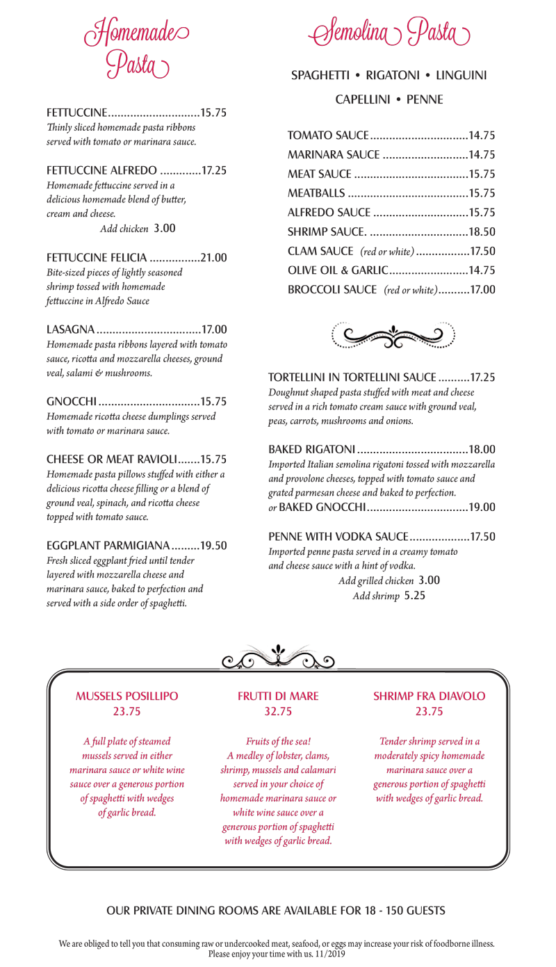 Main Menu - Sabatino's